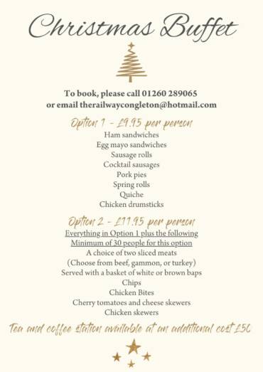 The Railway Inn | Congleton- Our Menu